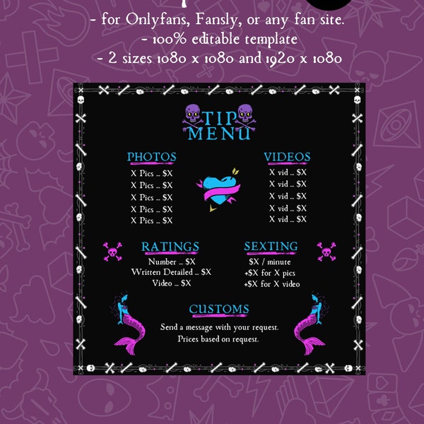 Onlyfans Tip Menu - Etsy