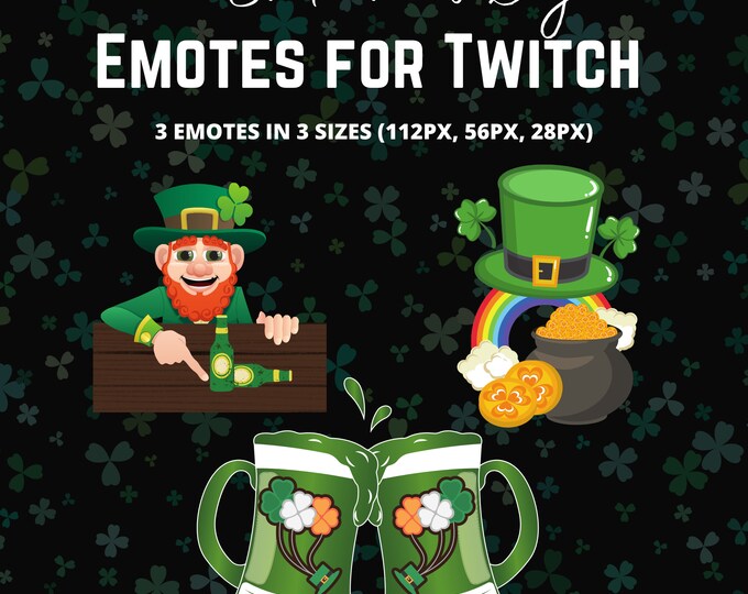 St. Patrick's Day Twitch Emotes Irish Holiday Twitch Emote Pack Green ...