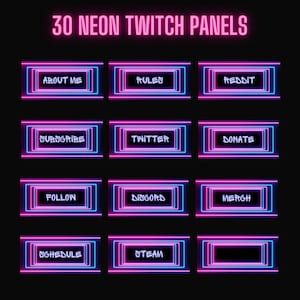 30 Neon Twitch Panels - Etsy