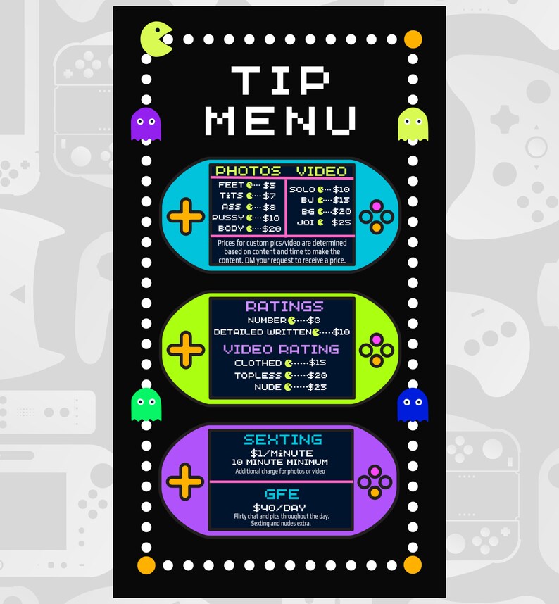 100% Editable Tip Menu Template for Onlyfans, Fansly, and All Other Fan ...