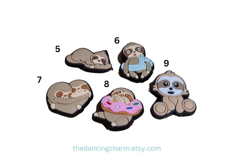 Sloth Monkey Croc Charms, Sloth Monkey Shoe Charms, Sloth Monkey ...