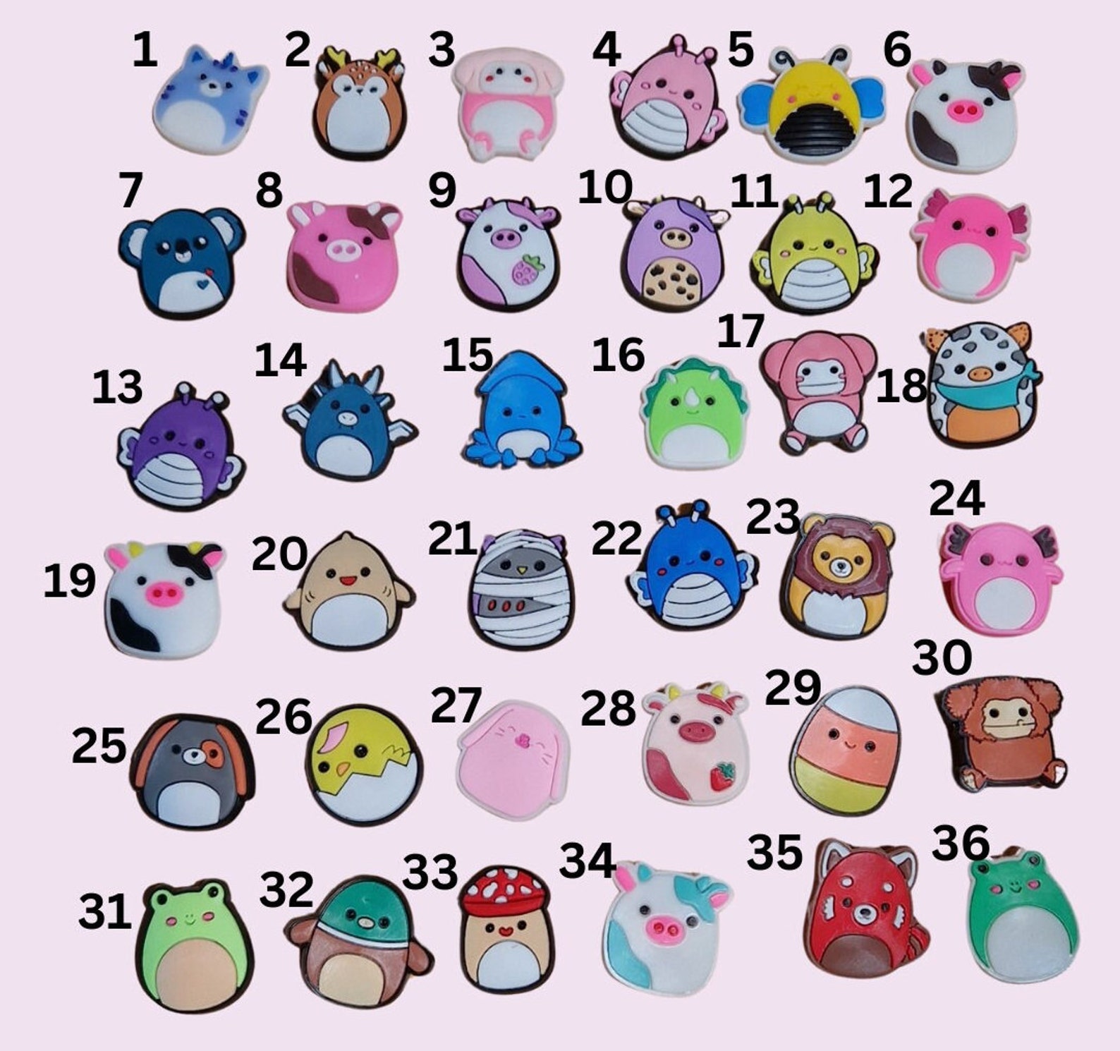 Squishmallow Themed Croc Charms, Sqishmallow Shoe Charms, Squishmallow ...