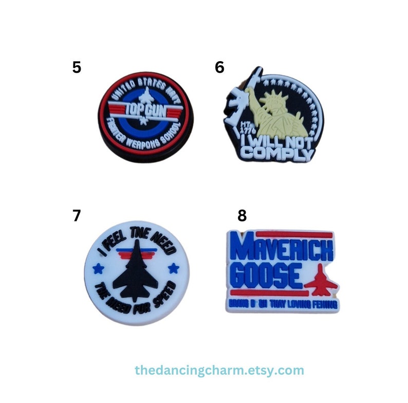 Top Gun Croc Charms, Top Gun Shoe Charms, Top Gun Shoe Decorations, Top ...