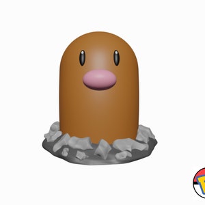 Diglett Life-sized STL 3D Printing Pokemon Files (fan Art), Digital ...