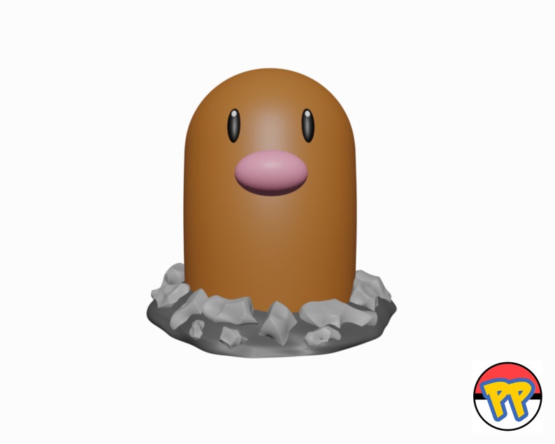Diglett Life-sized STL 3D Printing Pokemon Files (fan Art), Digital ...