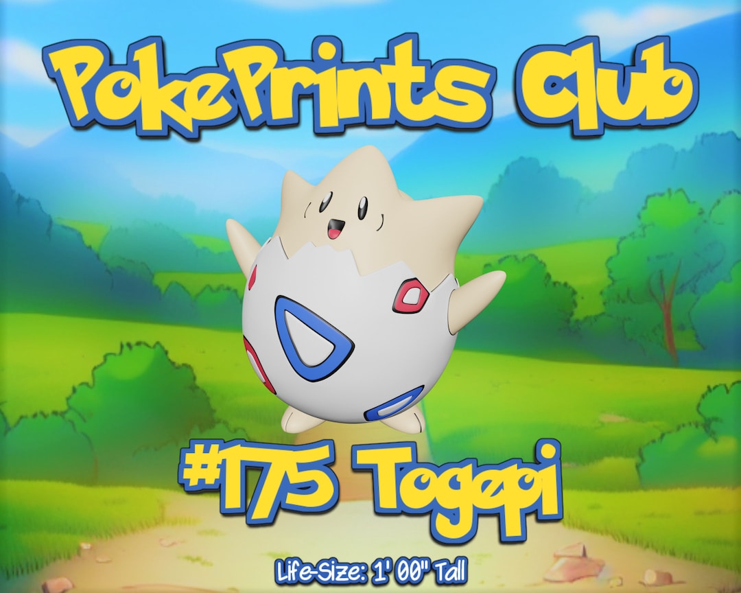 Togepi Life-sized STL 3D Printing Pokemon Files (fan Art), Digital ...