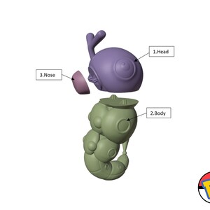 Caterpie Life-sized STL 3D Printing Pokemon Files (fan Art), Digital ...