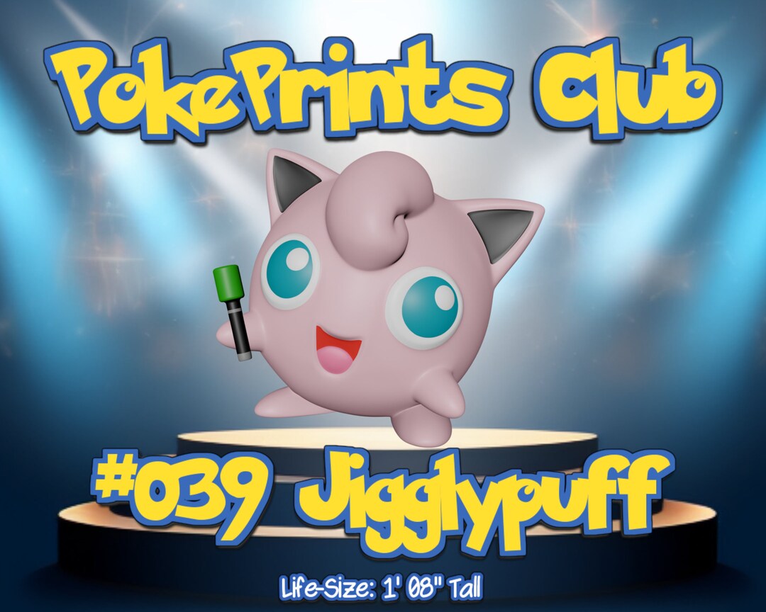 Jigglypuff Life-sized STL 3D Printing Pokemon Files (fan Art), Digital ...
