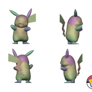 Pikachu Life-sized STL 3D Printing Pokemon Files (fan Art), Digital ...