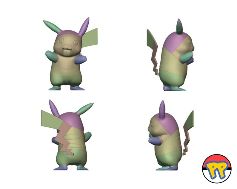 Pikachu Life-sized STL 3D Printing Pokemon Files (fan Art), Digital ...