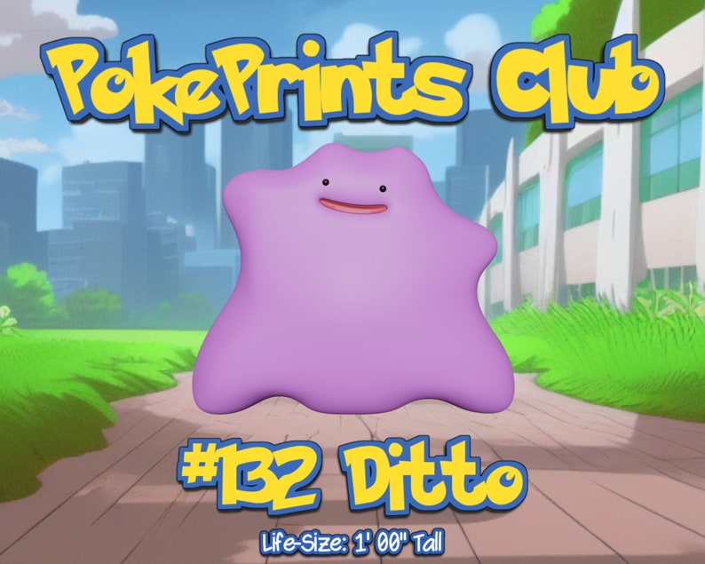 Ditto Life-sized STL 3D Printing Pokemon Files (fan Art), Digital ...