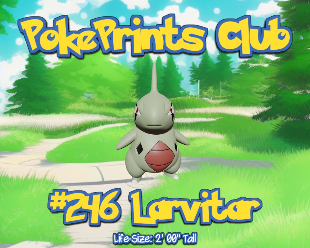 Larvitar Life-sized STL 3D Printing Pokemon Files (fan Art), Digital ...