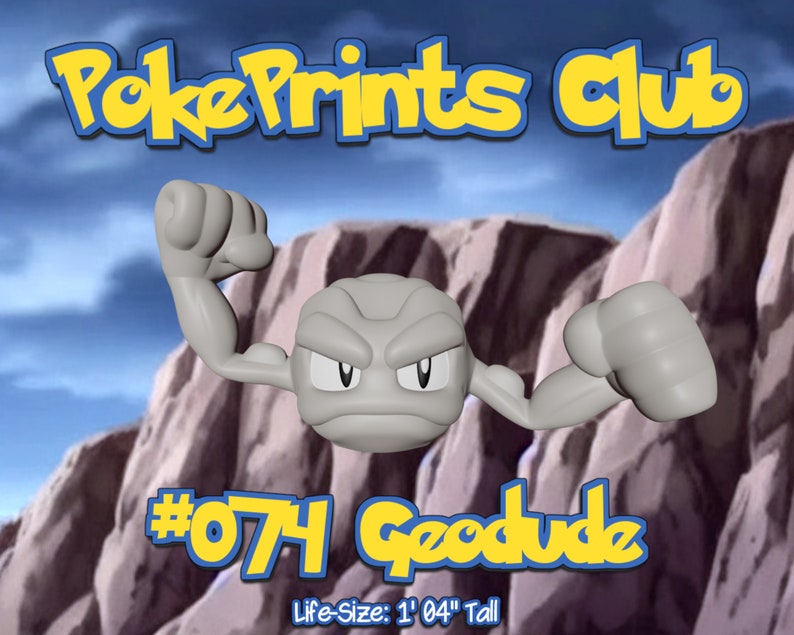 Geodude Life-sized STL 3D Printing Pokemon Files (fan Art), Digital ...