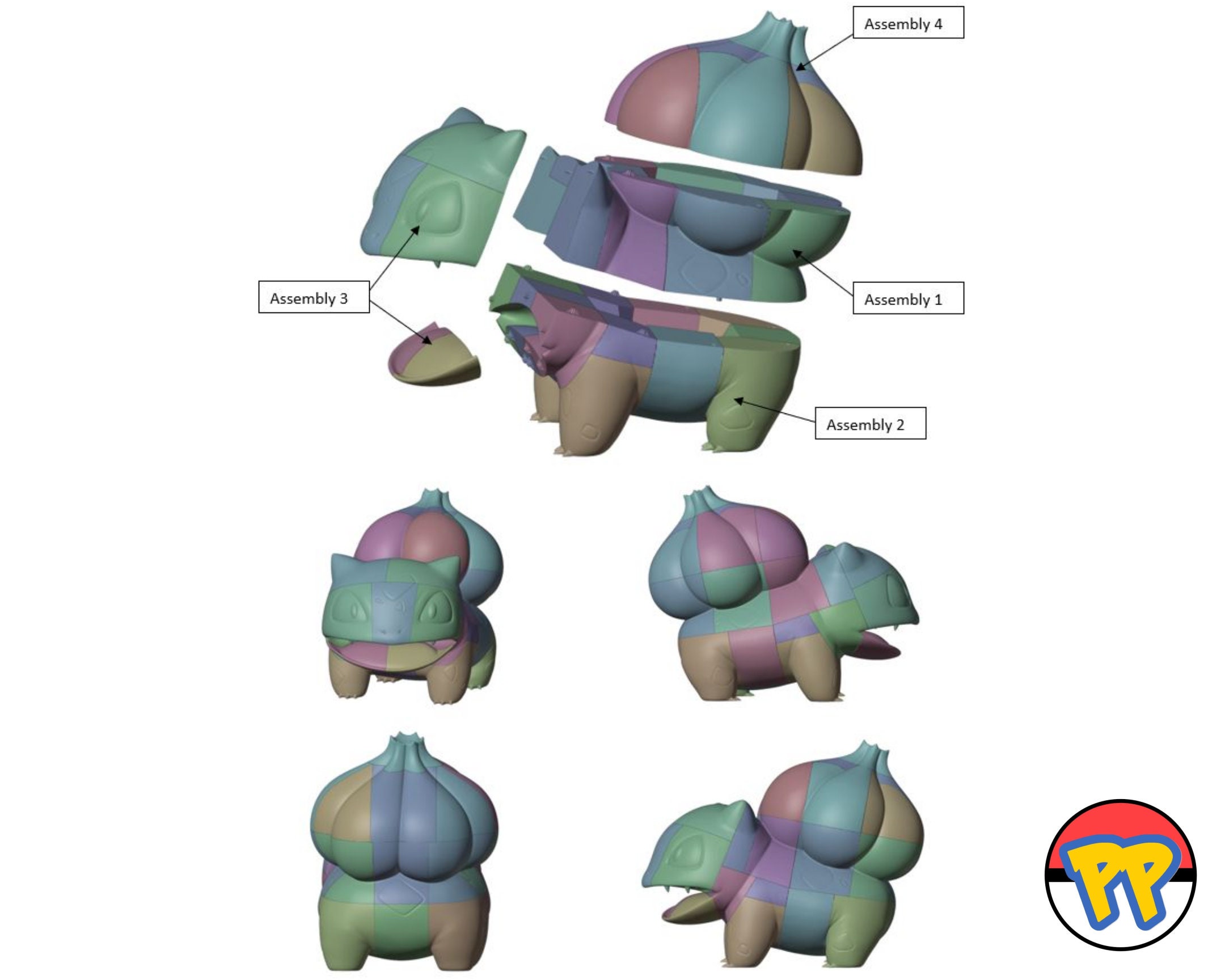 Bulbasaur Life-sized STL 3D Printing Pokemon Files (fan Art), Digital ...