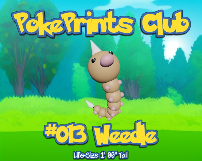 Weedle Life-sized STL 3D Printing Pokemon Files (fan Art), Digital ...