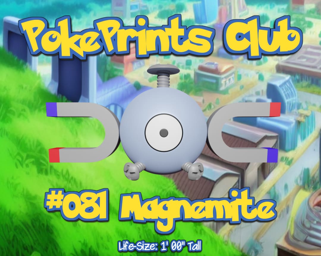 Magnemite Life-sized STL 3D Printing Pokemon Files (fan Art), Digital ...