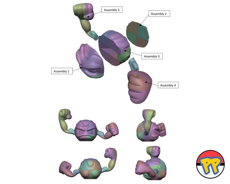 Geodude Life-sized STL 3D Printing Pokemon Files (fan Art), Digital ...