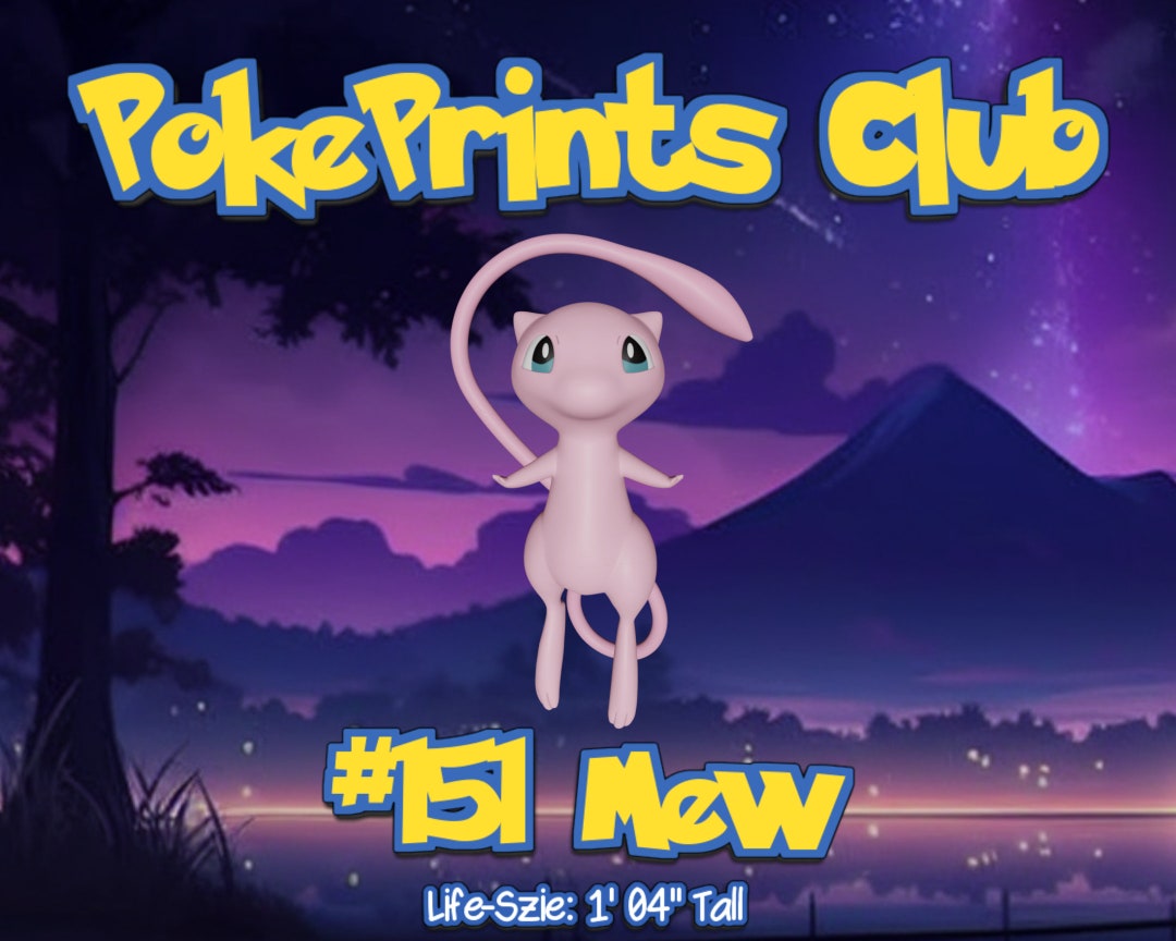 Mew Life-sized STL 3D Printing Pokemon Files (fan Art), Digital ...