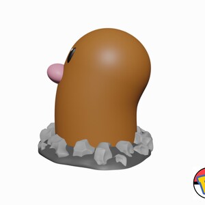 Diglett Life-sized STL 3D Printing Pokemon Files (fan Art), Digital ...