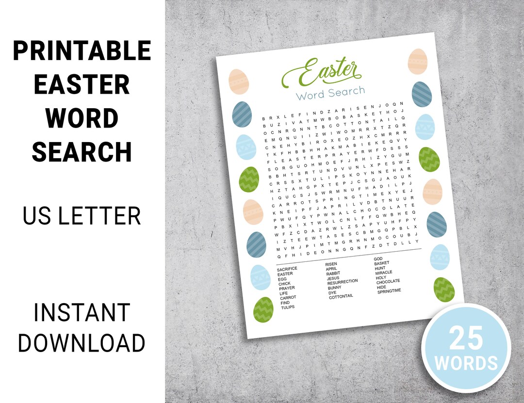 Easter Word Search, Printable Easter Game, Easter Activity for Kids ...