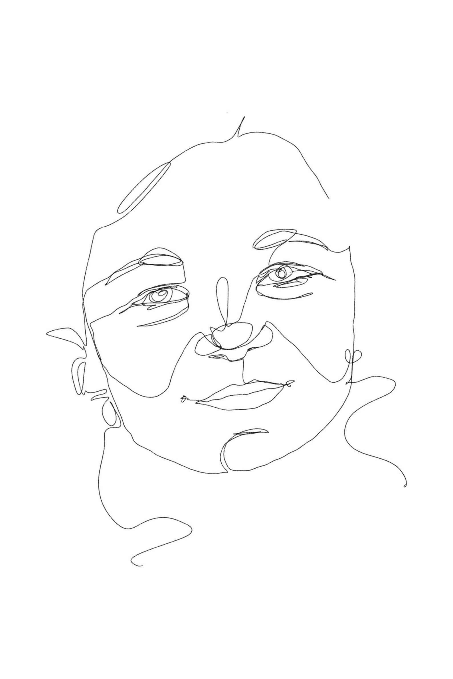 Line Drawing Portrait - Etsy