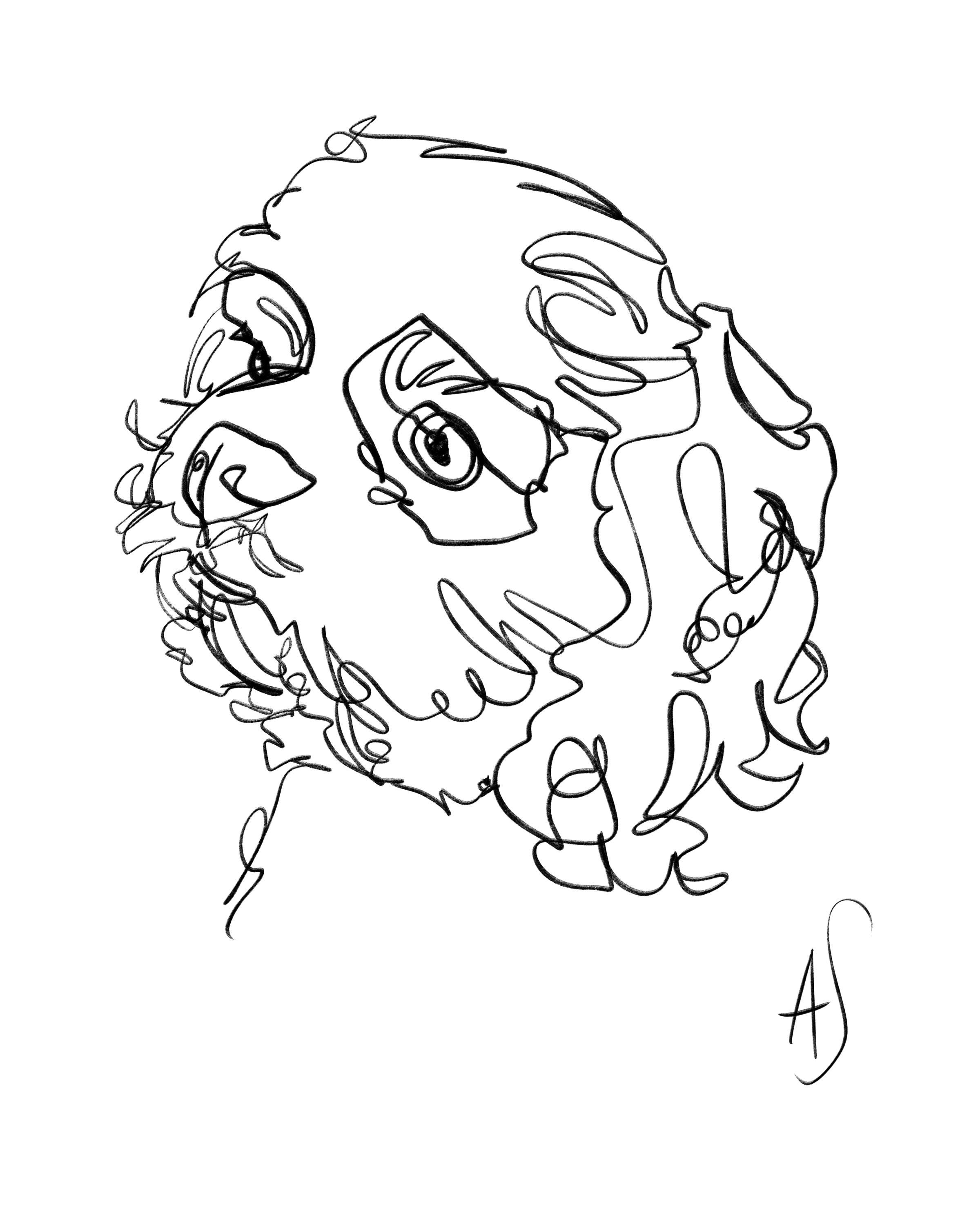 Line Drawing Portrait - Etsy