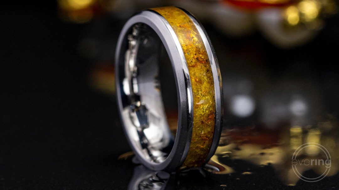 Amber Stainless Steel Ring - Etsy