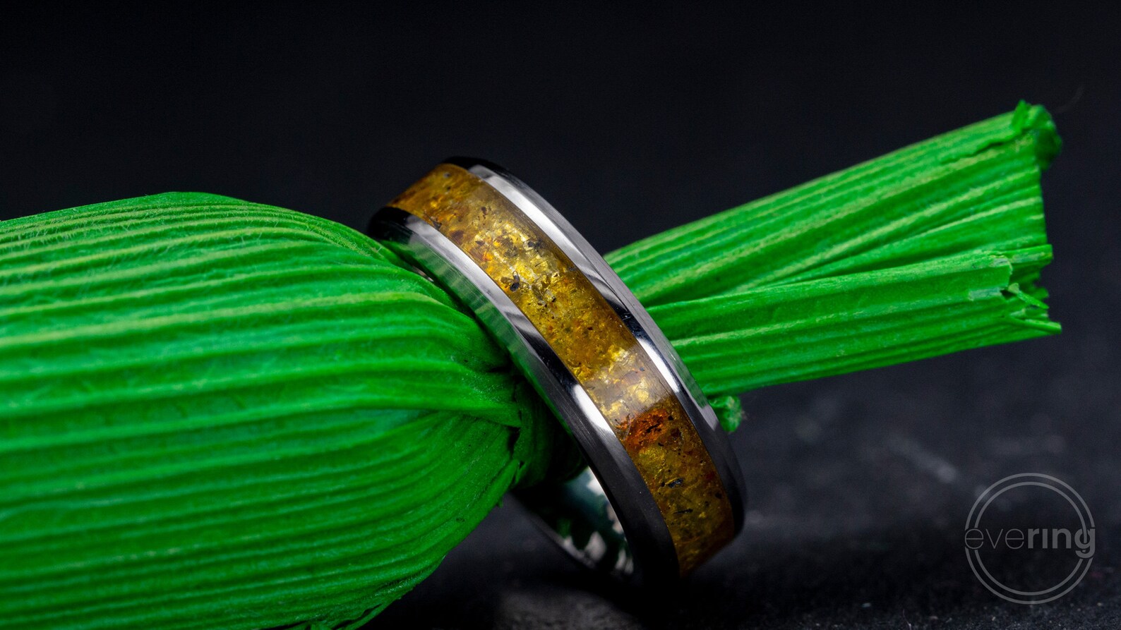 Amber Stainless Steel Ring - Etsy