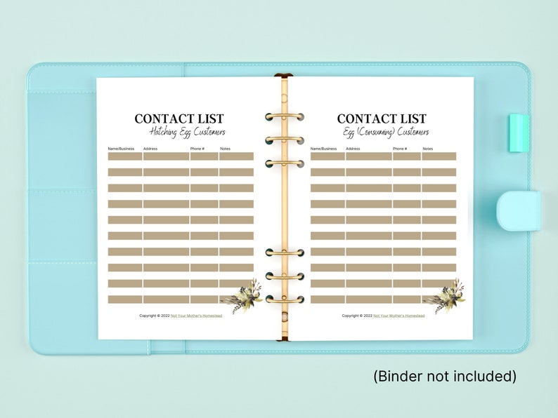 Chicken Resource and Contact Logs Resource Tracker Address - Etsy UK