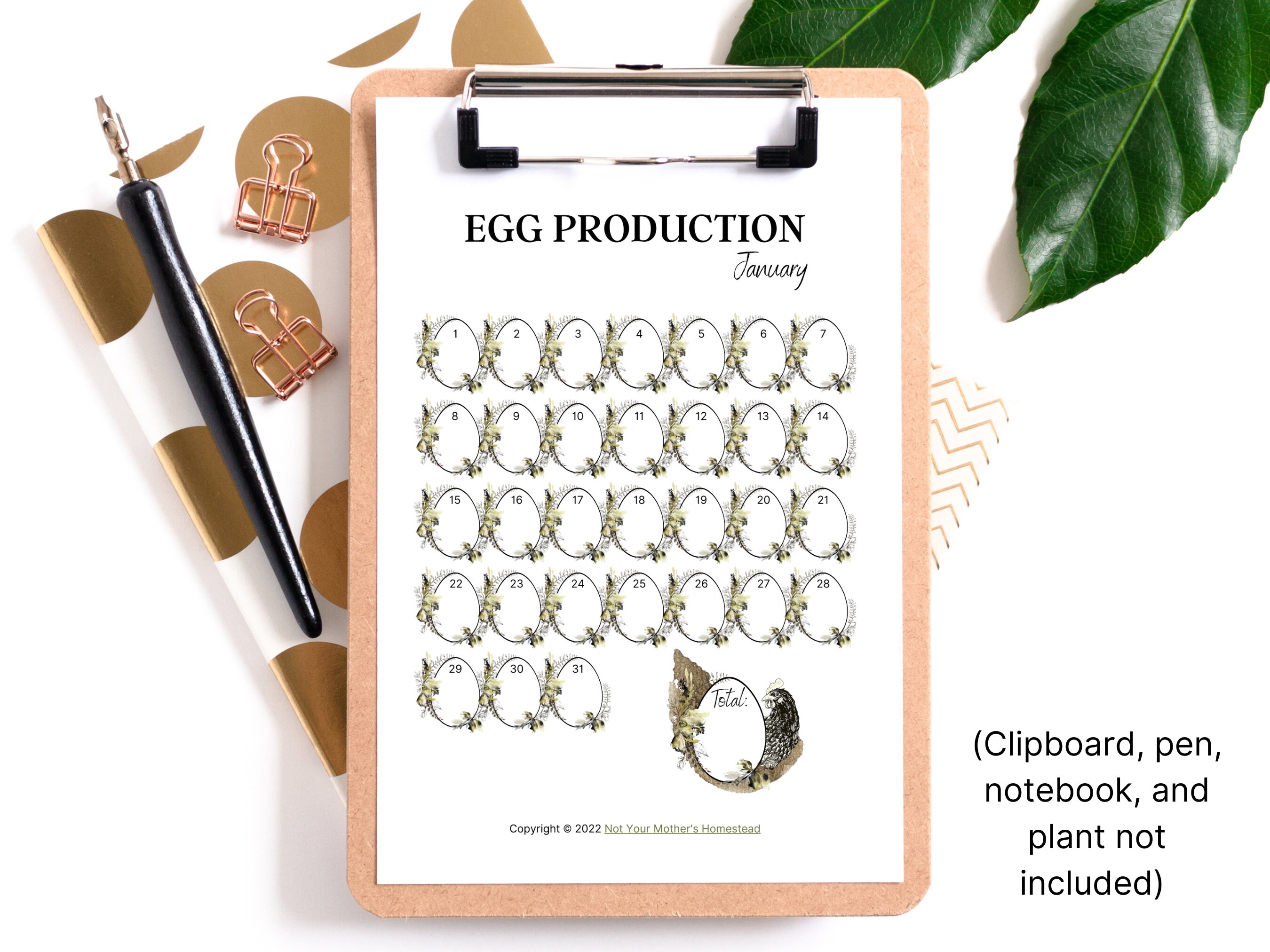 Egg Production Tracker | Printable Backyard Chickens Records | Hen ...