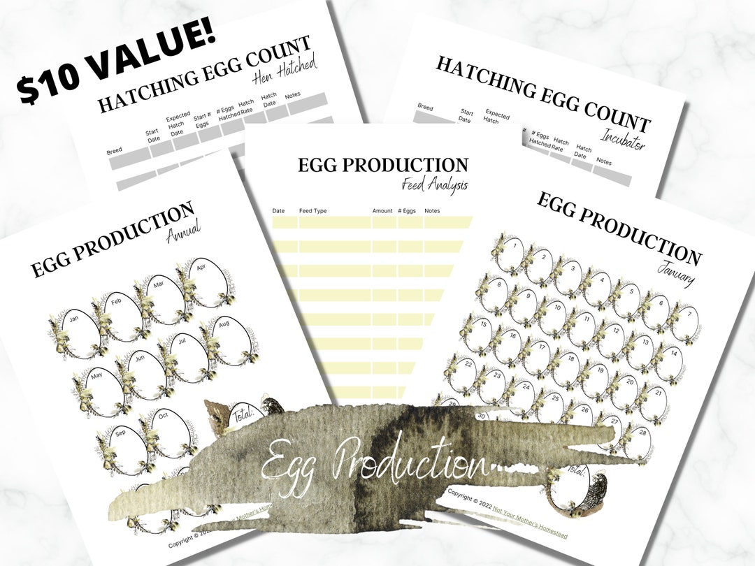 Egg Production Tracker | Printable Backyard Chickens Records | Hen ...