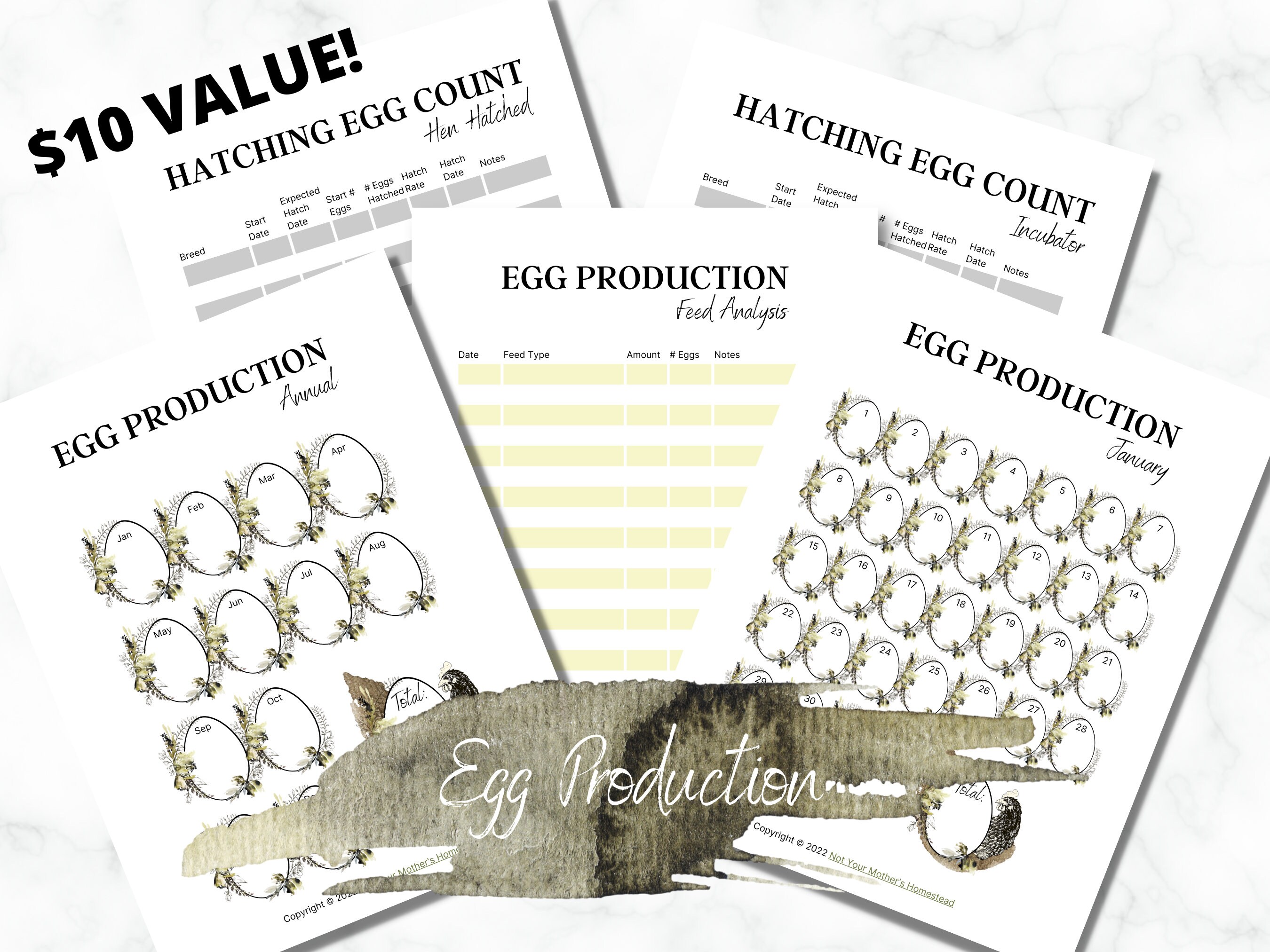 Egg Production Tracker | Printable Backyard Chickens Records | Hen ...