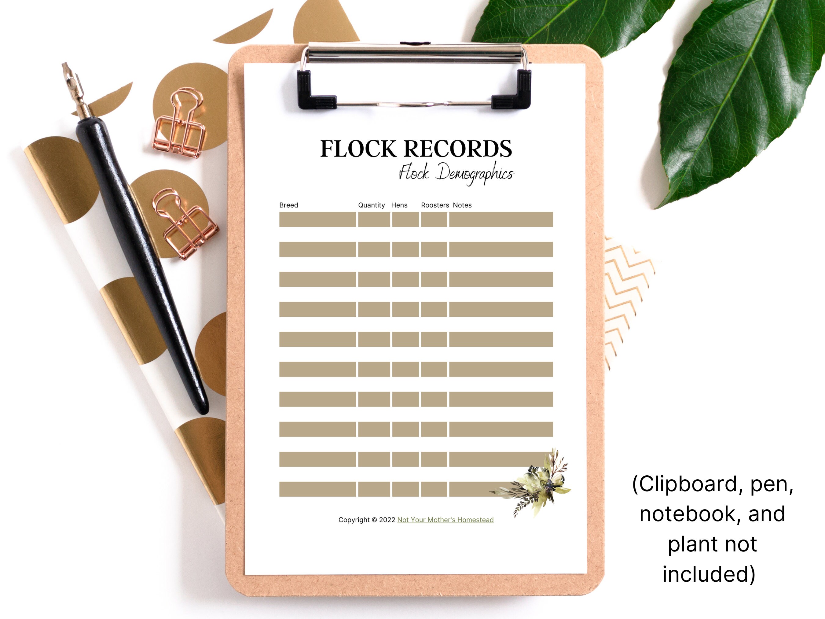 Chicken Flock Records Flock Information Poultry Planner Chicken Log ...