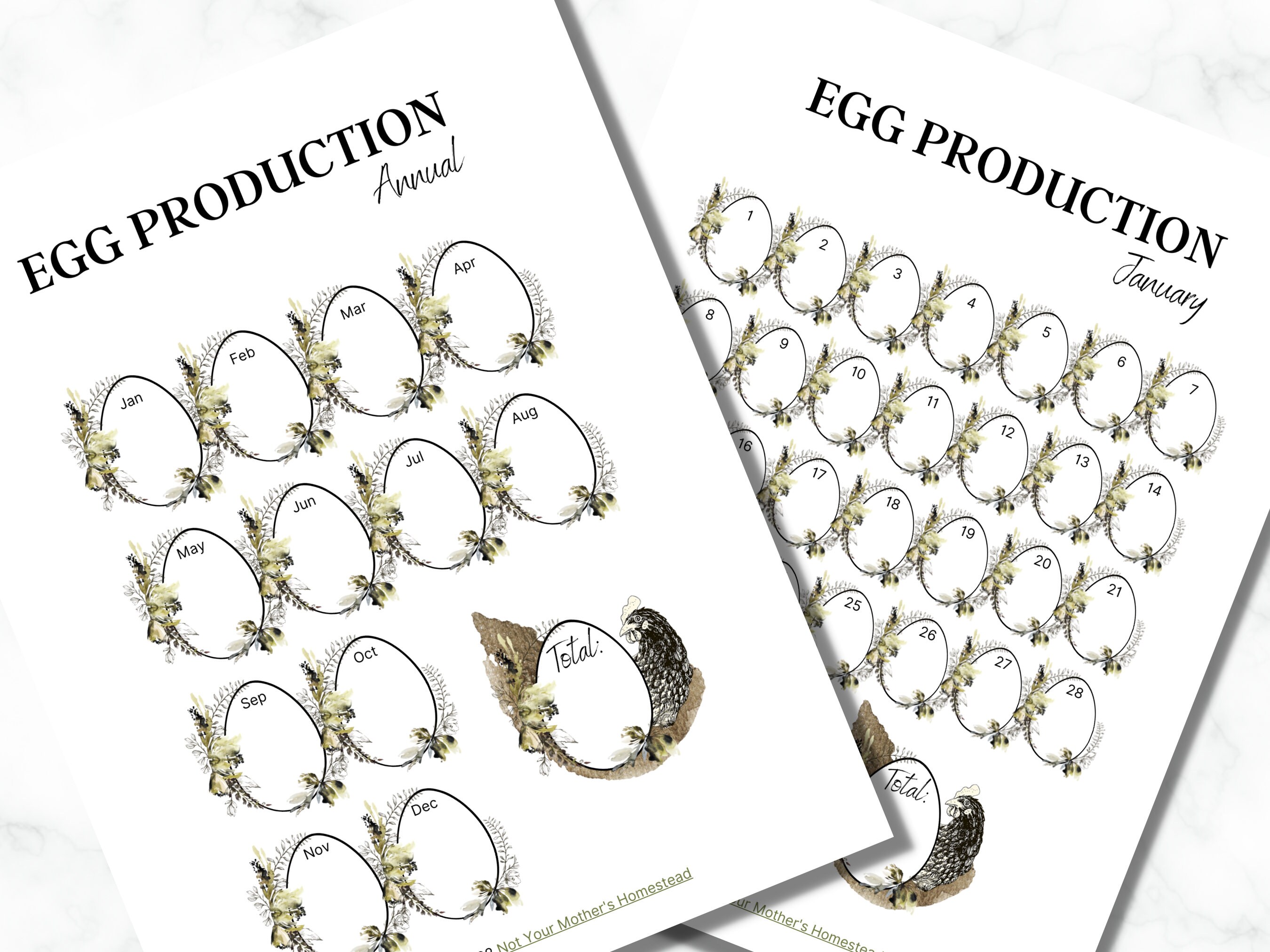 Egg Production Tracker | Printable Backyard Chickens Records | Hen ...