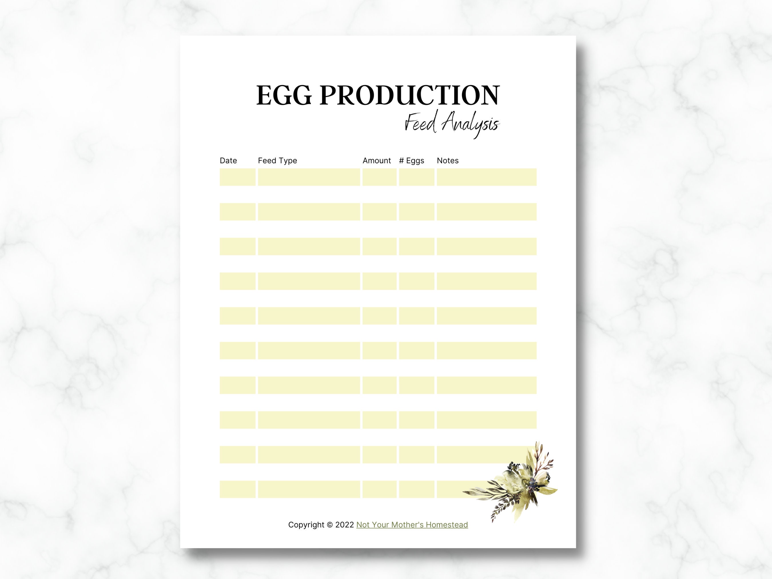 Egg Production Tracker | Printable Backyard Chickens Records | Hen ...