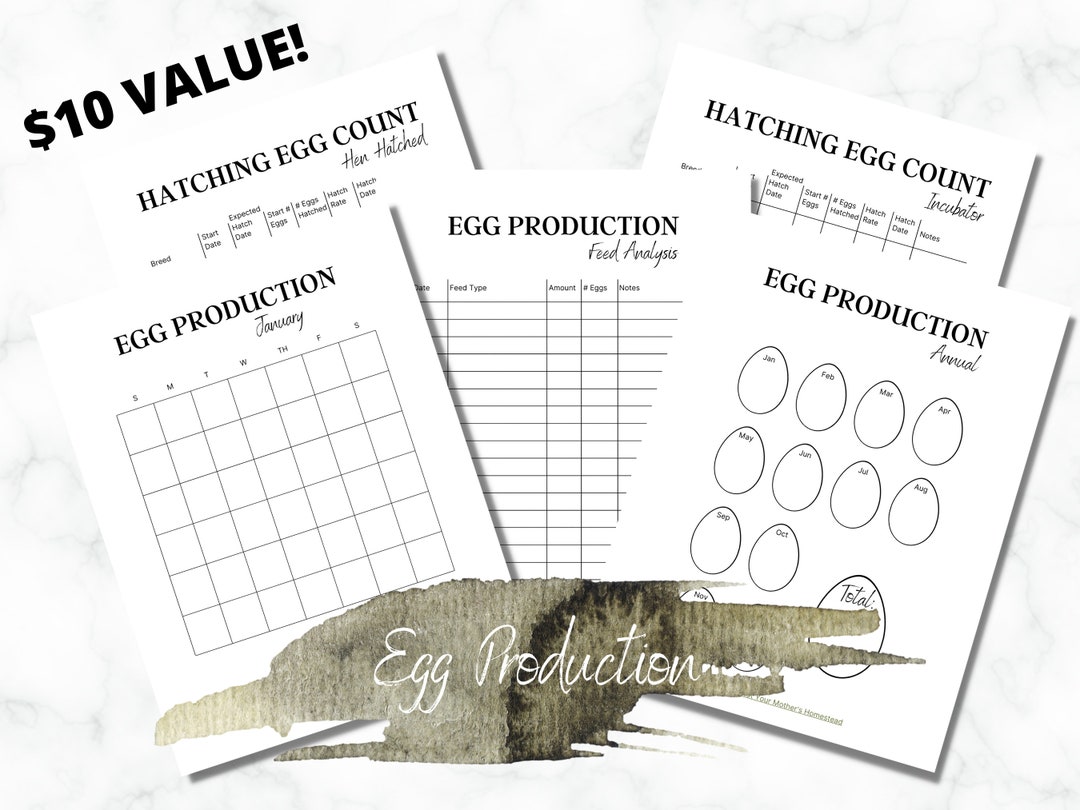 Printer Friendly Egg Production Tracker | Printable Backyard Chickens ...