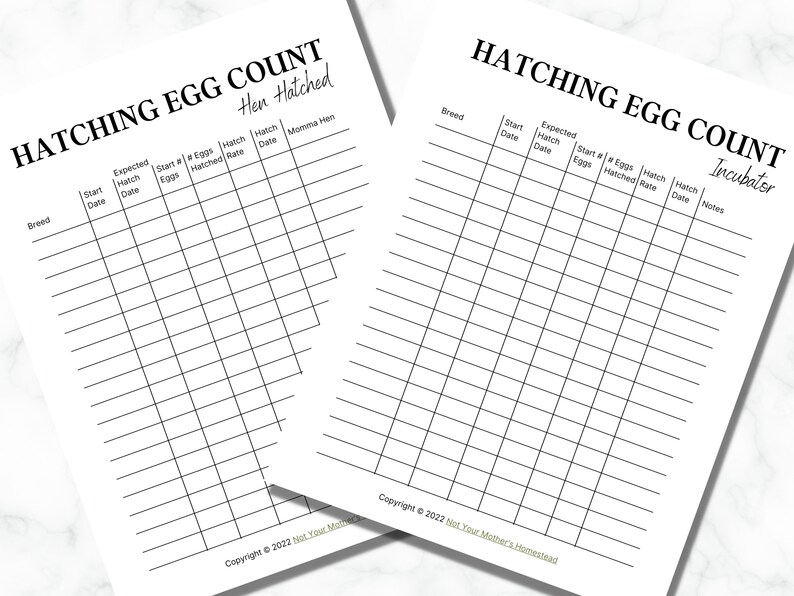 Printer Friendly Egg Production Tracker | Printable Backyard Chickens ...