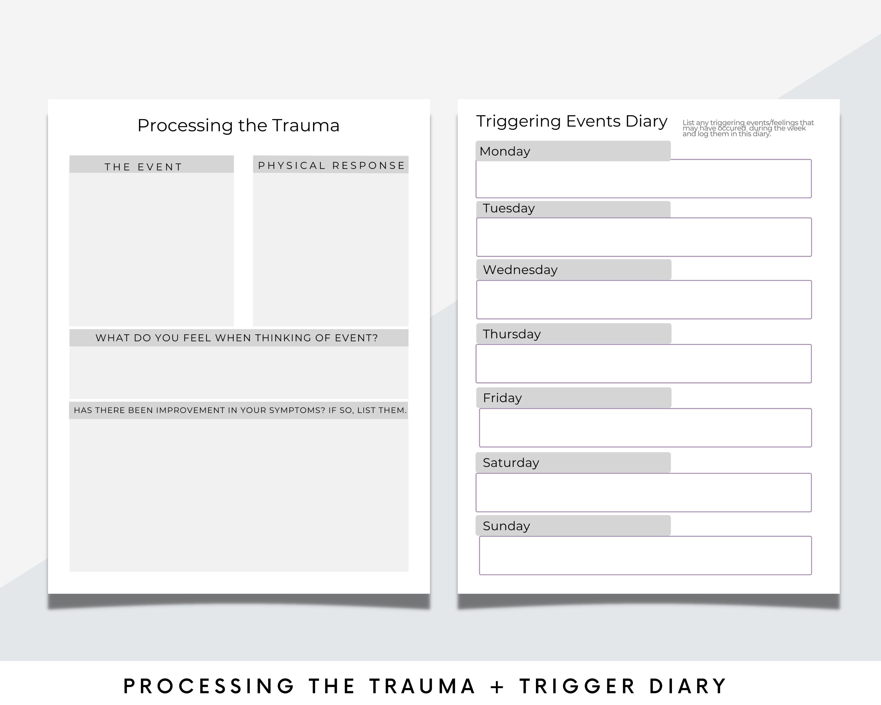 Trauma Processing Journal Pages Emotion List Breakdown - Etsy