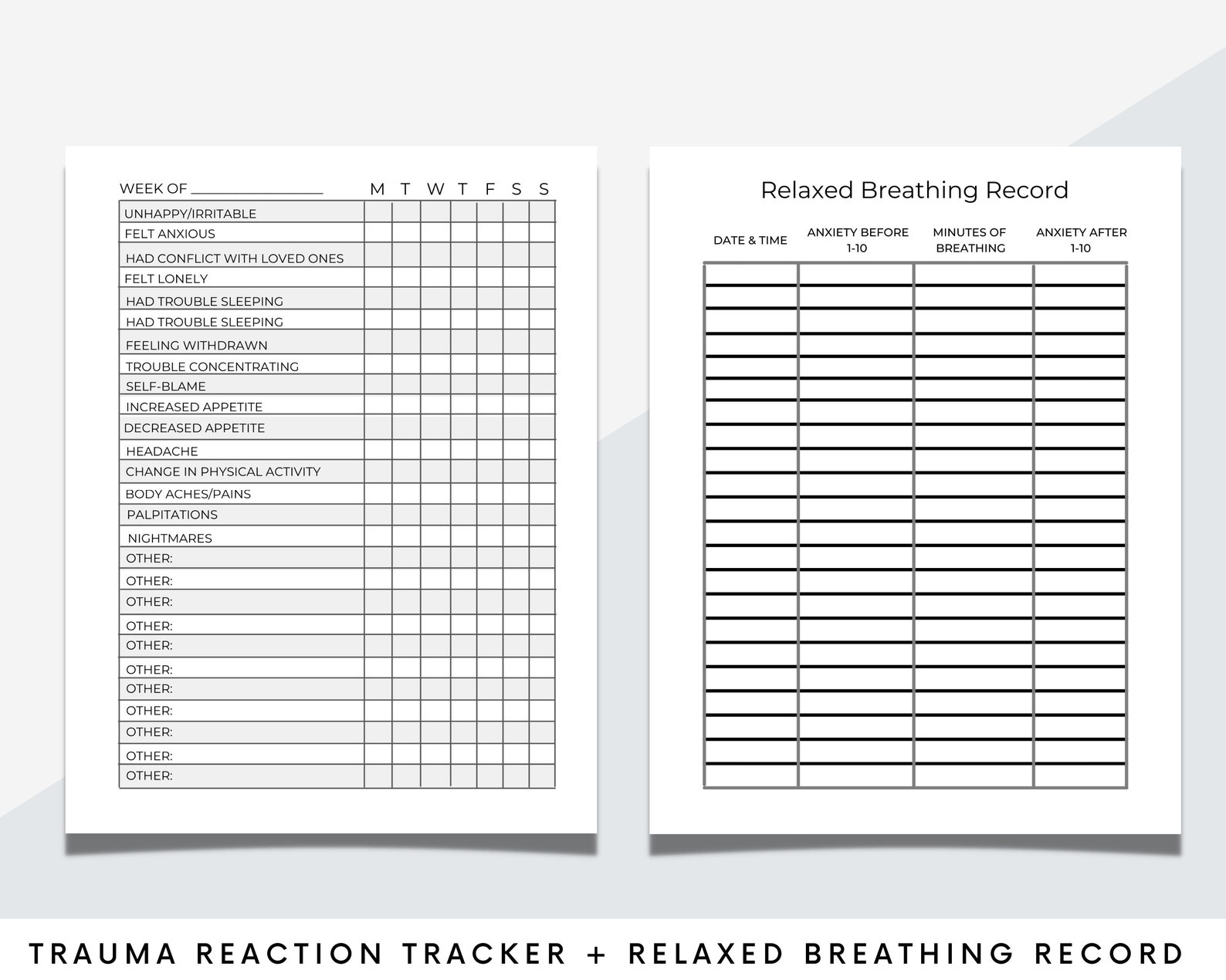 Trauma Processing Journal Pages, Emotion List, Breakdown Worksheets ...