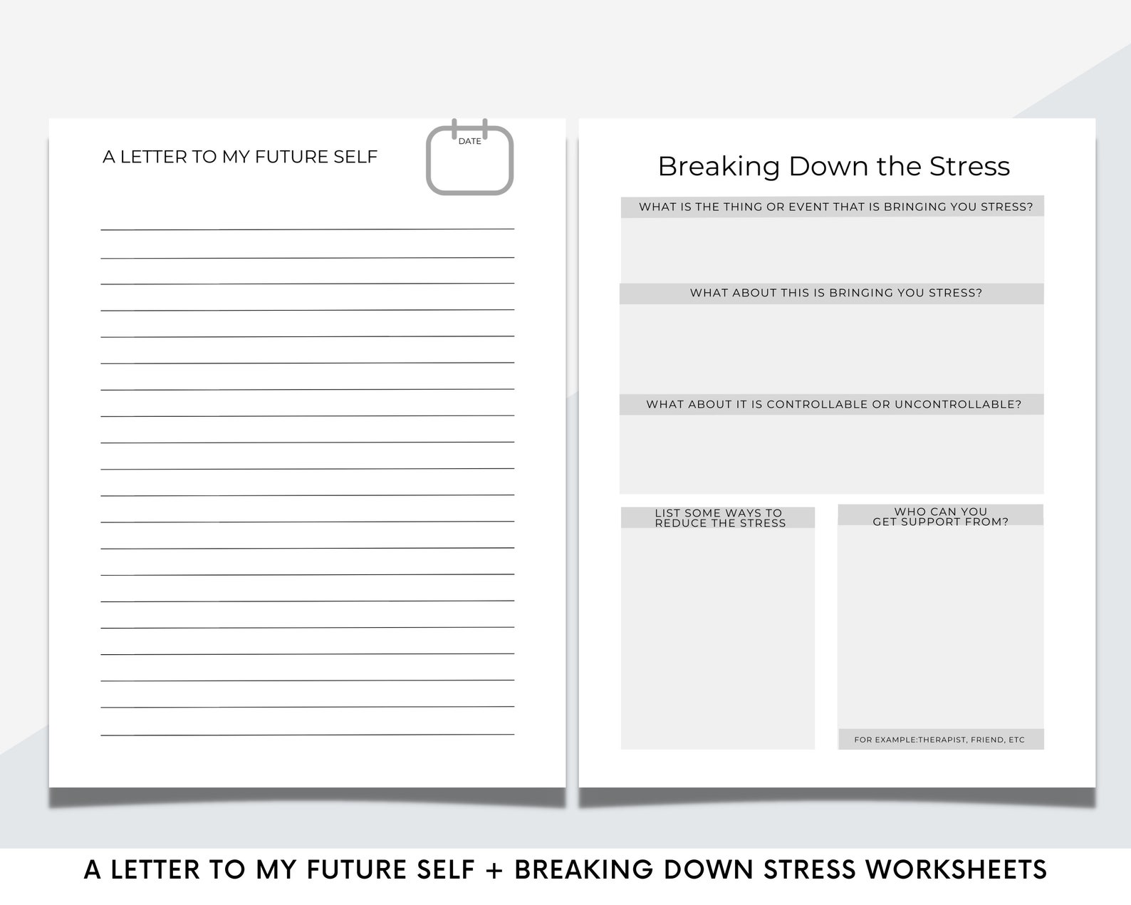 Stress Processing Journal Pages for Daily Self Care Mental | Etsy