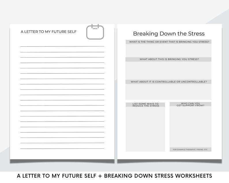 Stress Processing Journal Pages for Daily Self Care Mental | Etsy