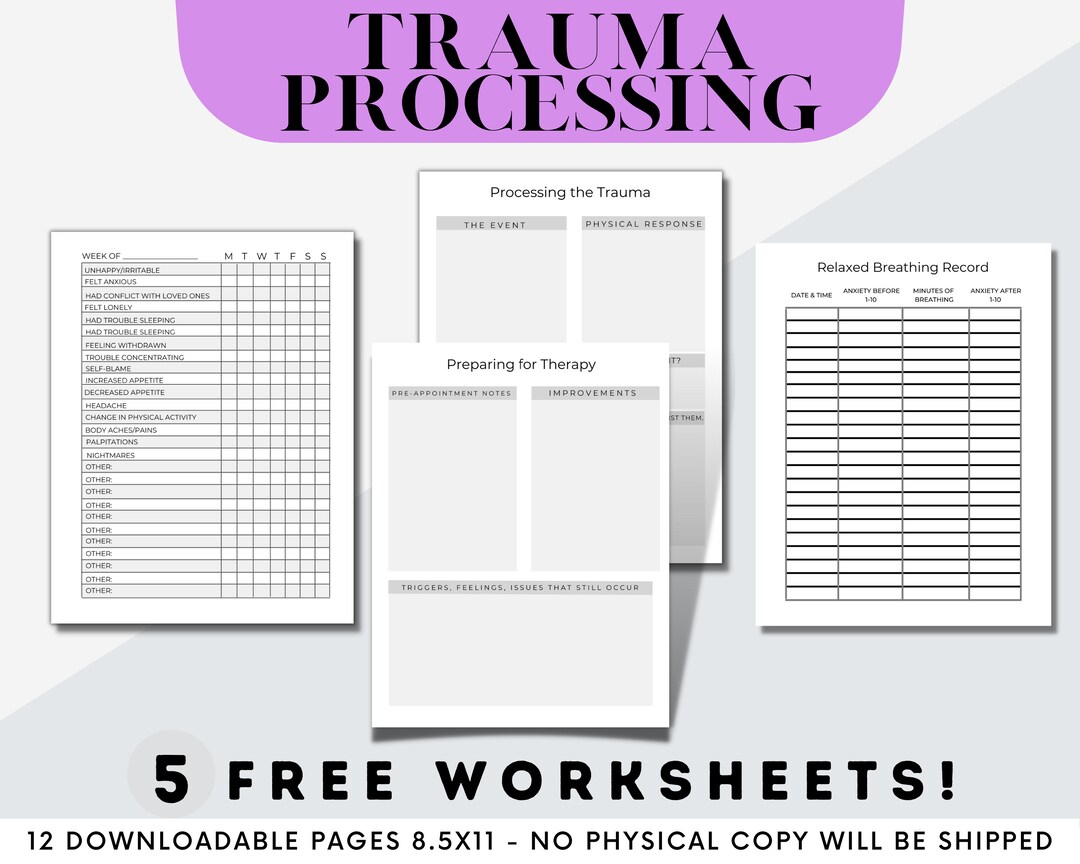 Trauma Processing Journal Pages, Emotion List, Breakdown Worksheets ...