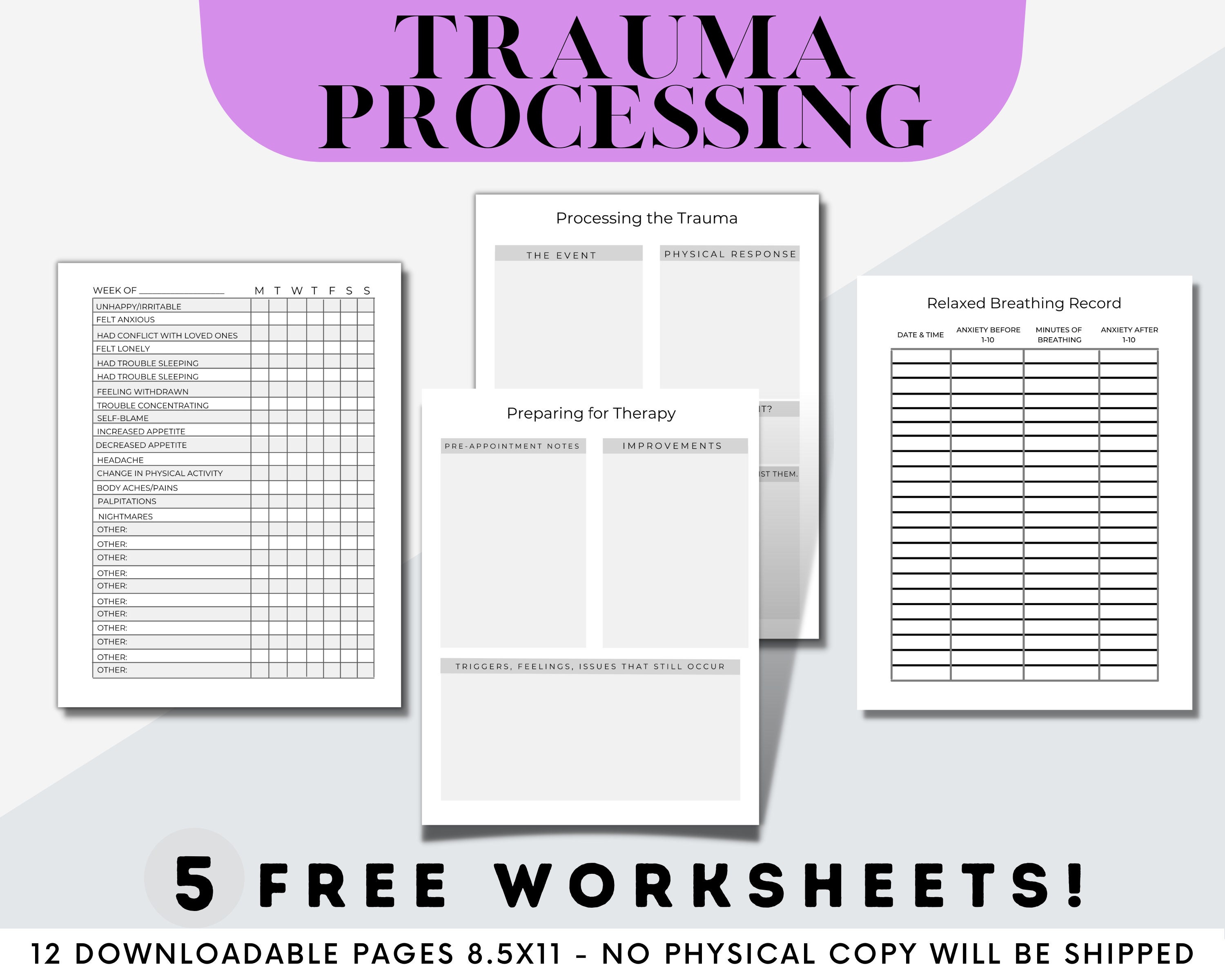 Trauma Processing Journal Pages Emotion List Breakdown - Etsy