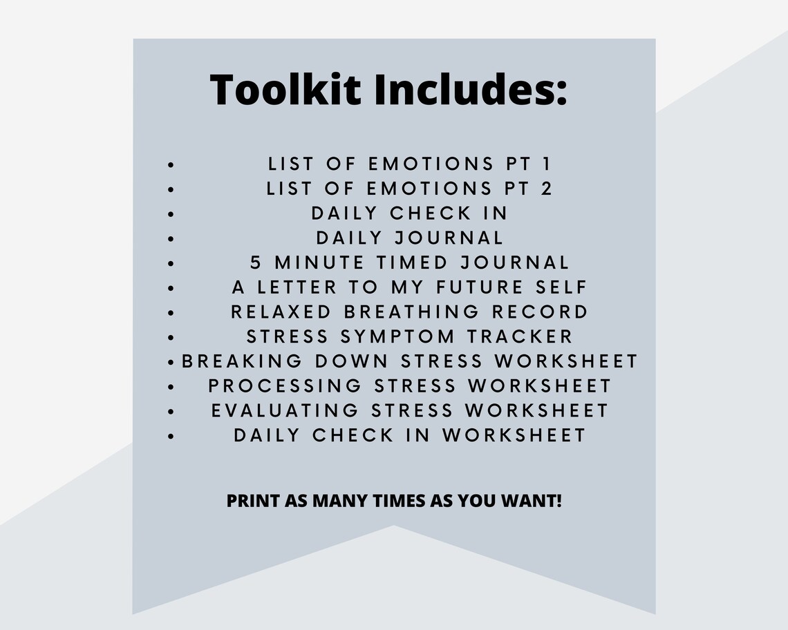 Stress Processing Journal Pages for Daily Self Care Mental | Etsy