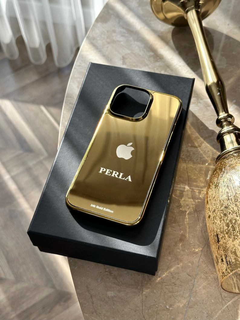 Real Gold Plated iPhone Case: Stainless Steel, Luxury Apple Design - Etsy