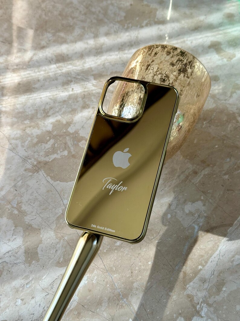 24K Gold Plated iPhone Case: Stainless Steel, Apple Design, Luxury Gift ...