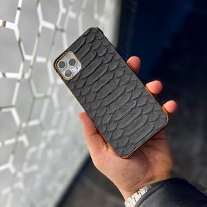 Real Python Leather iPhone 16 15 14 Case , Customized iPhone 16 Pro ...