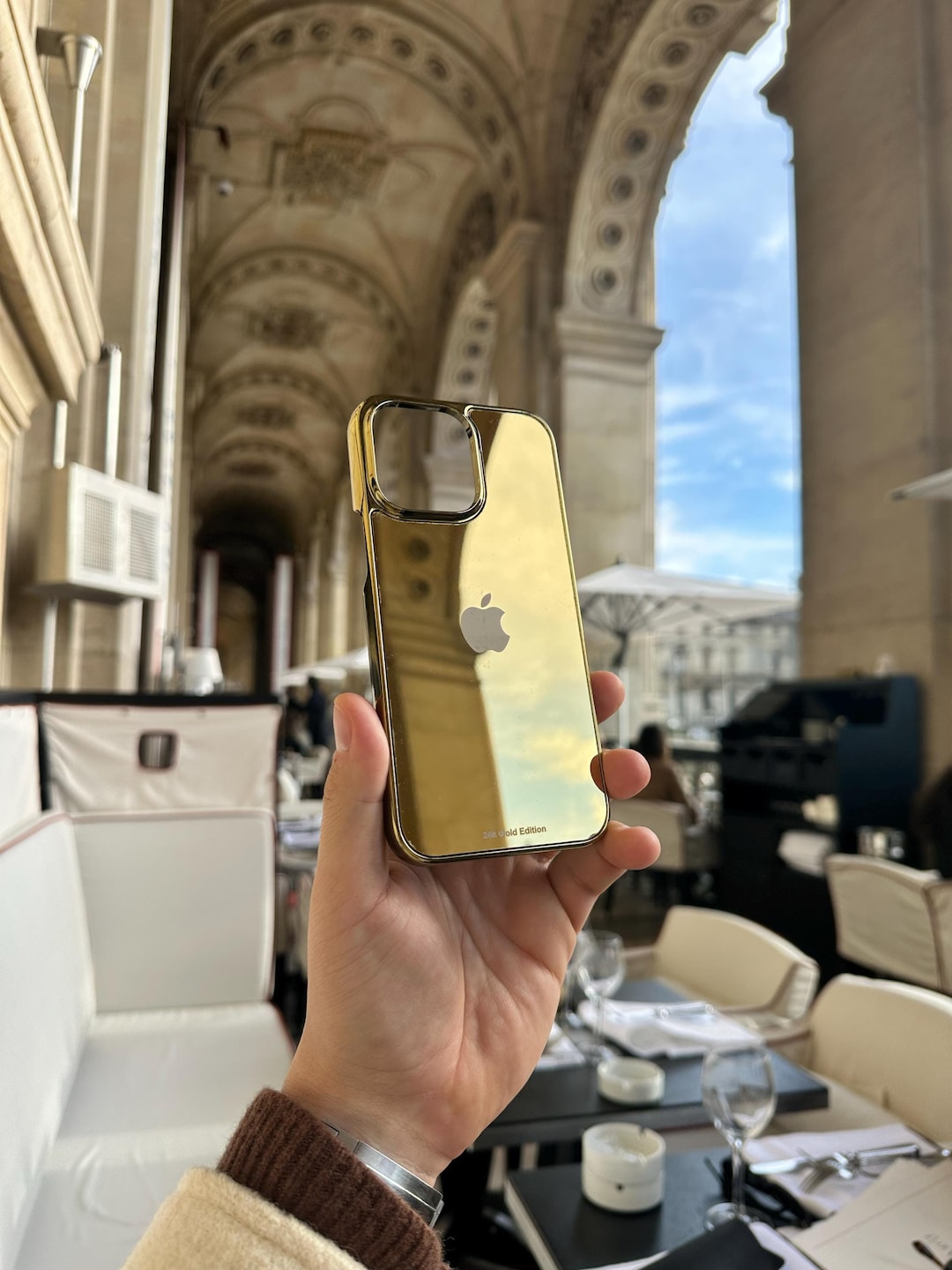 24K Gold Plated iPhone Case: Stainless Steel, Apple Design, Luxury Gift ...
