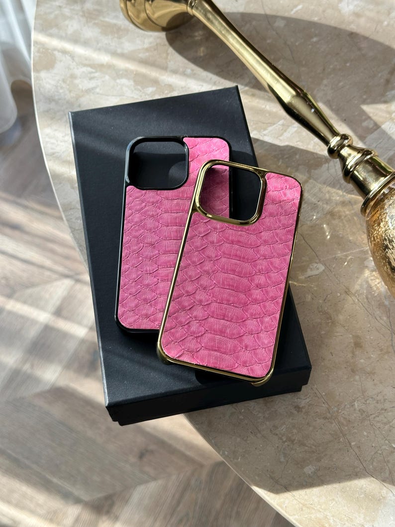 Real Python Leather iPhone 16 15 14 Case , Customized iPhone 16 Pro ...