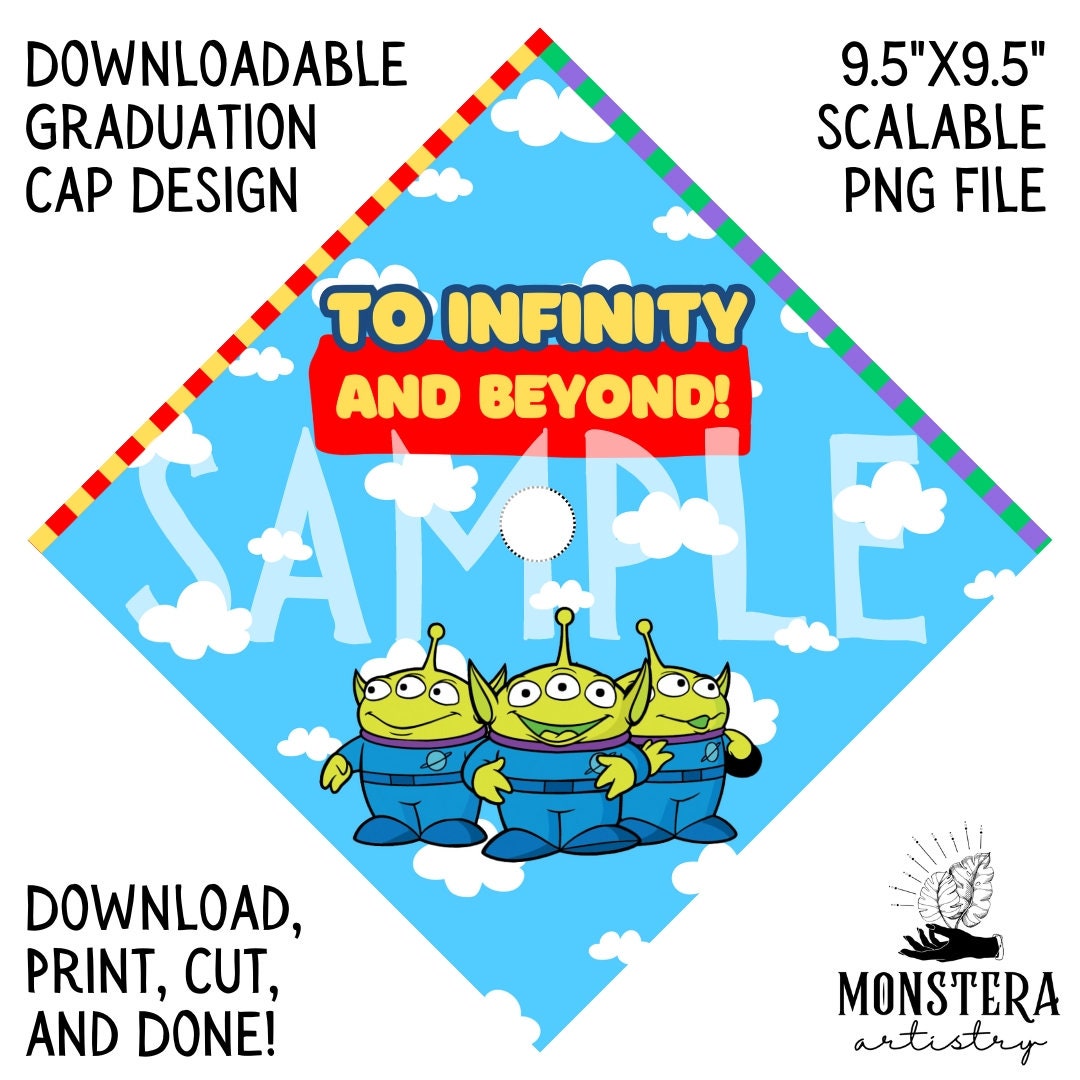 Toy Inspired Graduation Cap Topper Printable Digital Download Alien ...